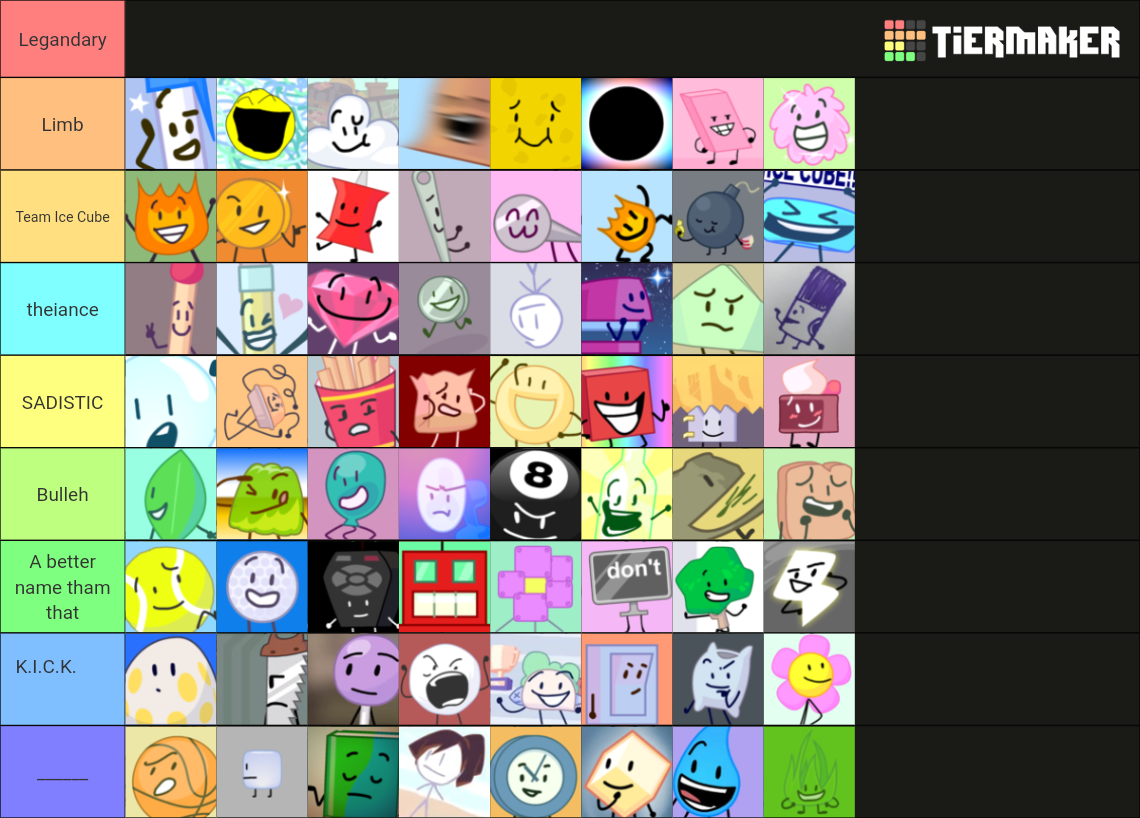 All 64 BFB Characters Tier List (Community Rankings) - TierMaker