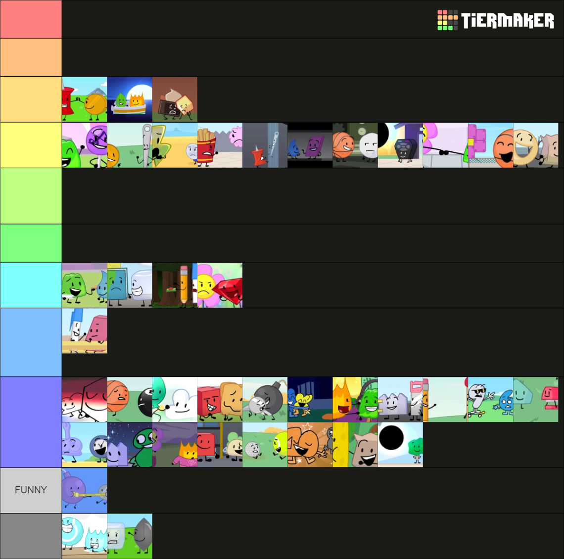 Popular BFDI ships tierlist Tier List (Community Rankings) - TierMaker