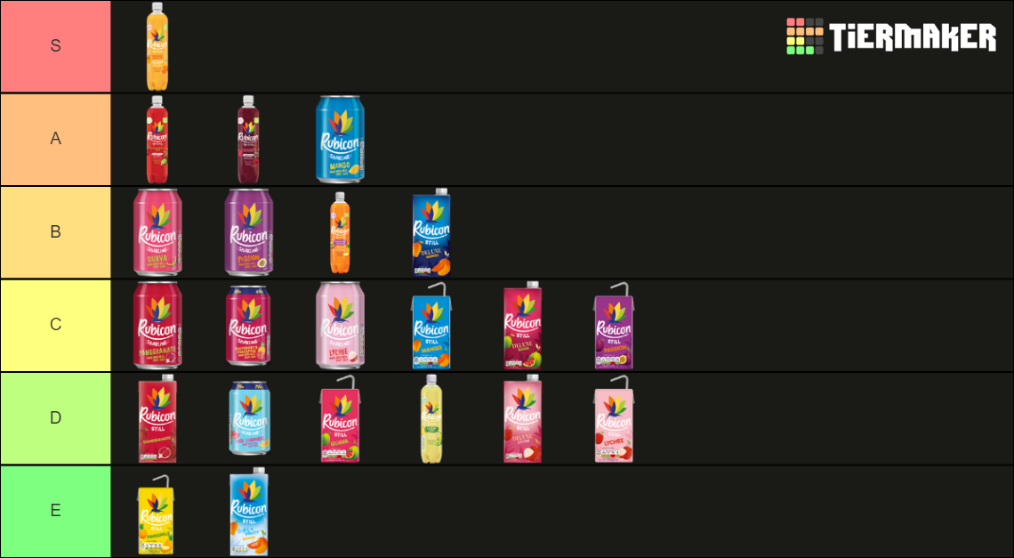 Rubicon Flavours Tier List (Community Rankings) - TierMaker