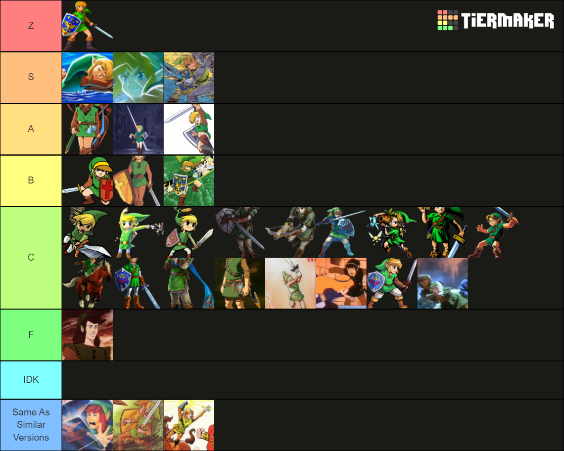 Legend of Zelda: Link Design Tiers (Expansive) Tier List (Community ...