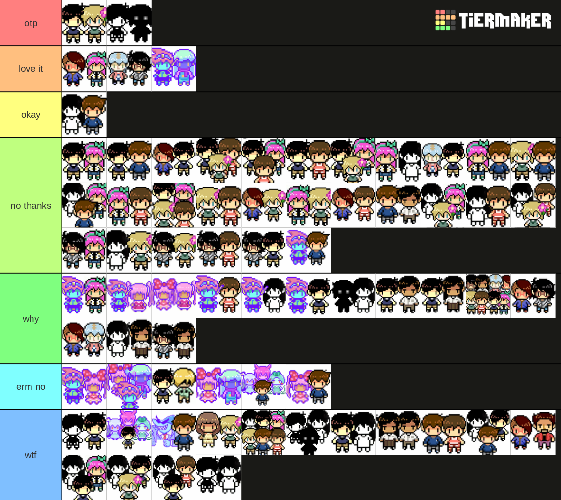 All OMORI ships (69 total) Tier List (Community Rankings) - TierMaker