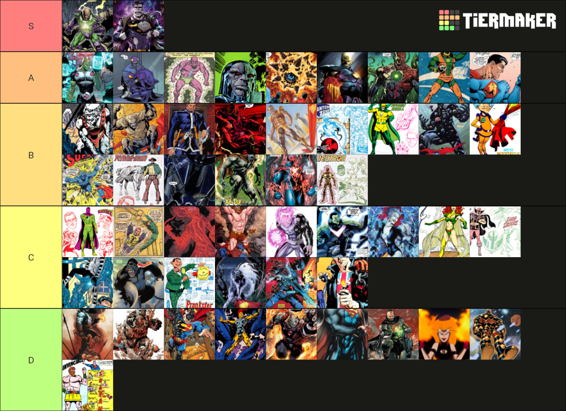Superman villains Tier List (Community Rankings) - TierMaker