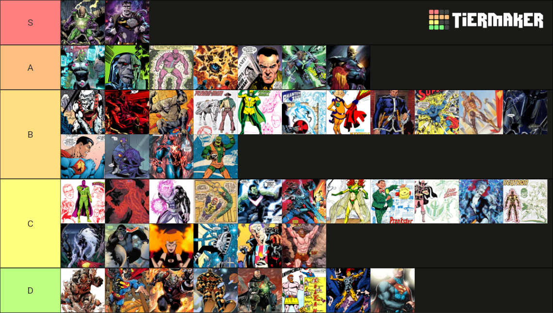 Superman villains Tier List (Community Rankings) - TierMaker