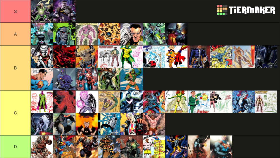 Superman villains Tier List (Community Rankings) - TierMaker