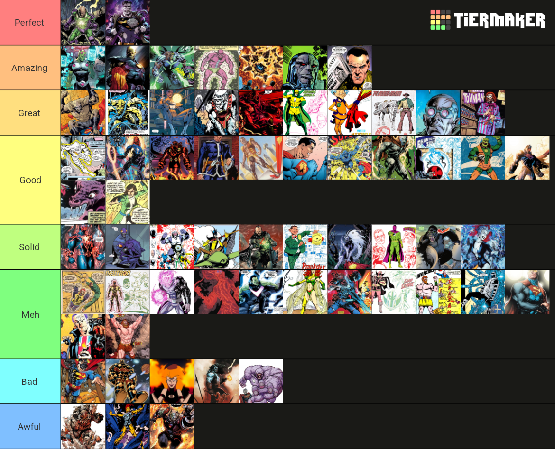 Superman villains Tier List (Community Rankings) - TierMaker