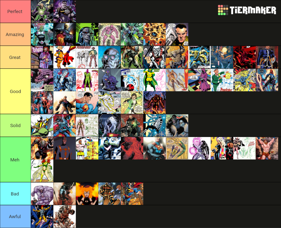 Superman villains Tier List (Community Rankings) - TierMaker