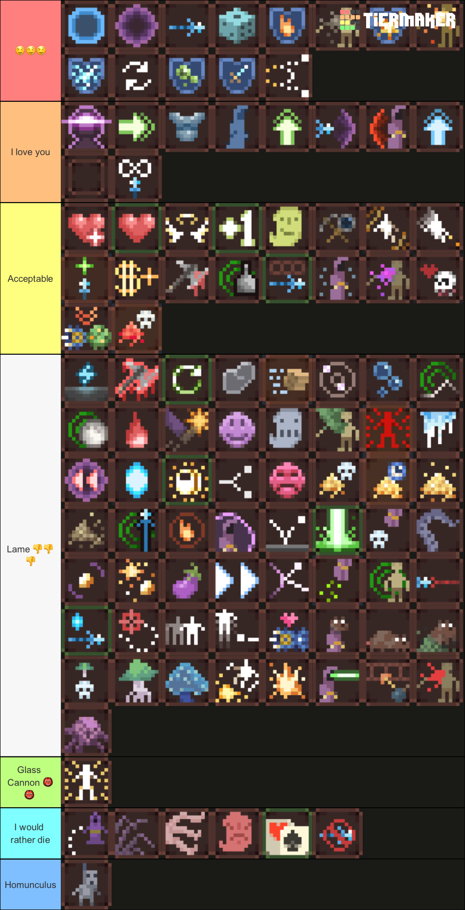 Noita - 106 Perks - Complete final set Tier List (Community Rankings) - TierMaker