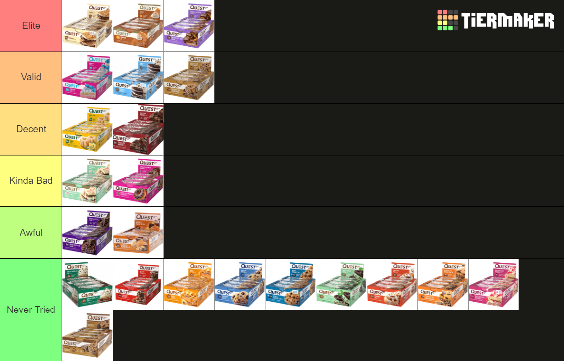 Quest Bar - Standard Bars (2022) Tier List (Community Rankings) - TierMaker