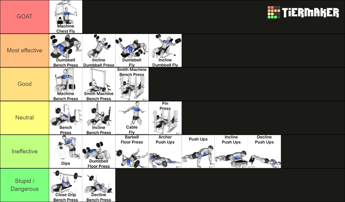 Best Chest Exercises Tier List (Community Rankings) - TierMaker
