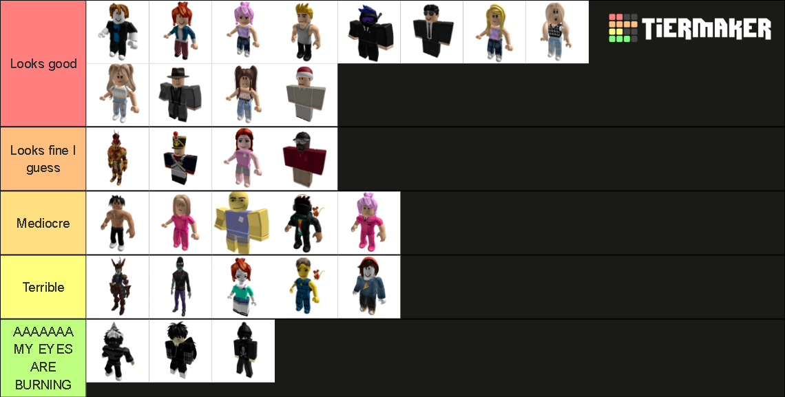 of Random Roblox Avatars Tier List (Community Rankings) - TierMaker