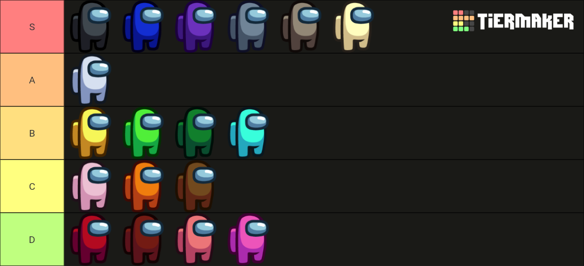 Among Us Colors (15 Player Update) Tier List (Community Rankings ...