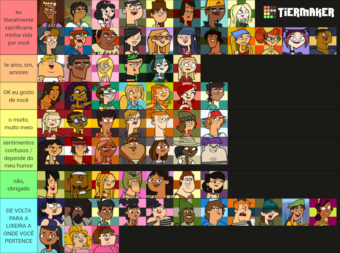 Rank All The Total Drama Characters Tier List (Community Rankings ...
