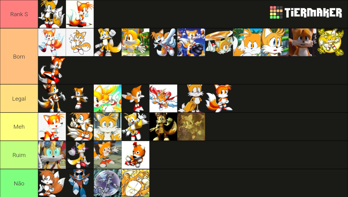 Almost all tails designs Tier List (Community Rankings) - TierMaker