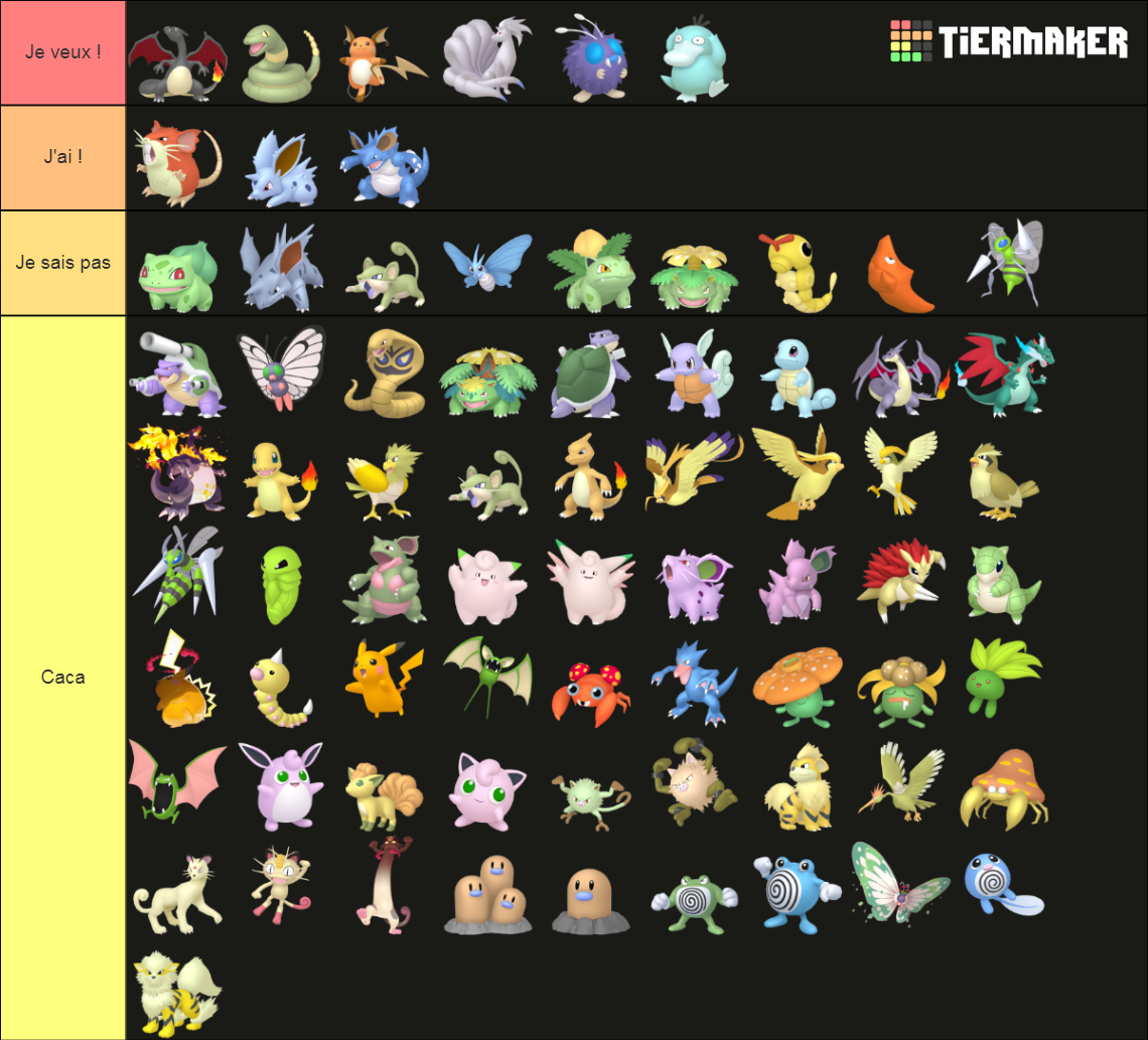 Pokemon Gen 1 Shiny Tier List (Community Rankings) - TierMaker