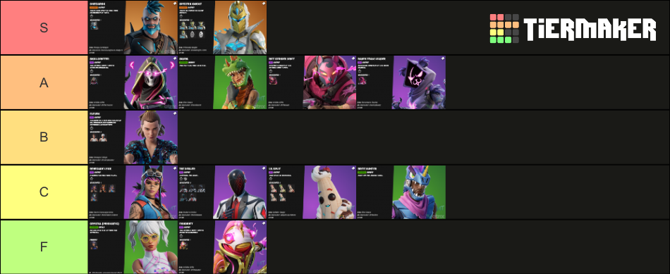 Fortnite: OG Skins Tier List (Community Rankings) - TierMaker