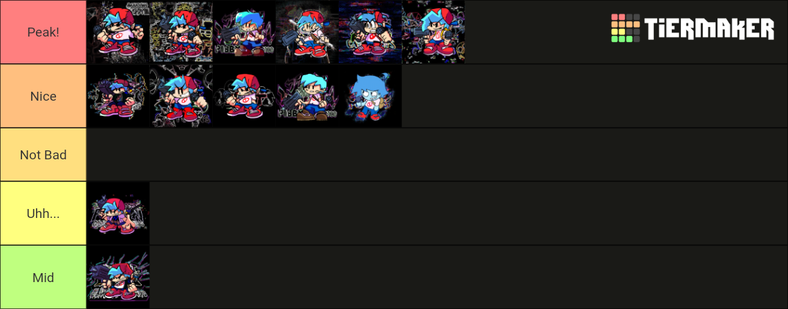 Best BF Design in Pibby Mods - Friday Night Funkin' Tier List ...