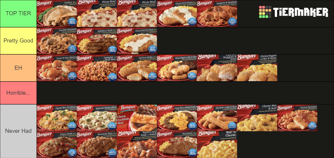 Banquet TV Dinners Tier List (Community Rankings) - TierMaker
