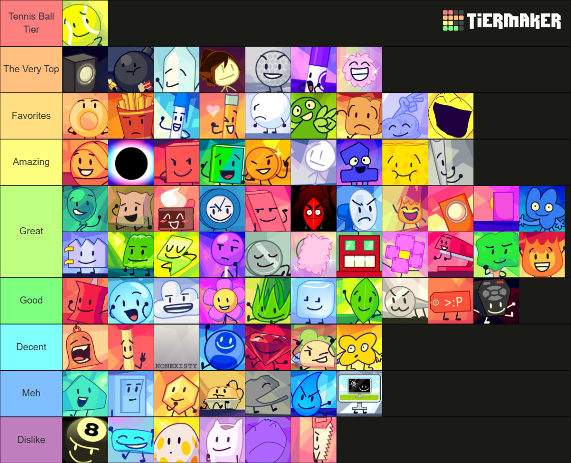 BFDI Characters (2024) - New Icons! Tier List (Community Rankings) - TierMaker