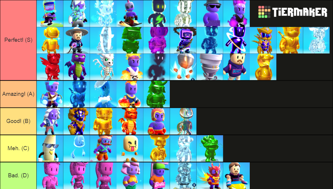 STUMBLE GUYS ALL SPECIAL + MYTHIC SKINS!!! Tier List (Community ...