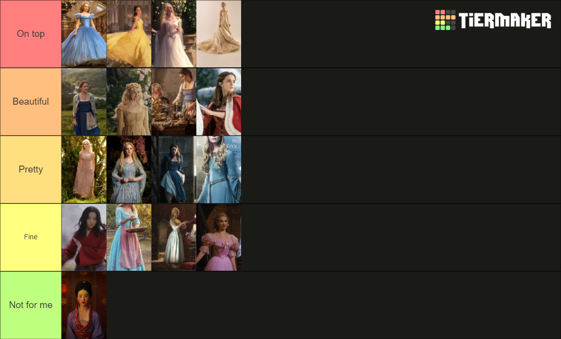 live action disney princess fits Tier List (Community Rankings) - TierMaker