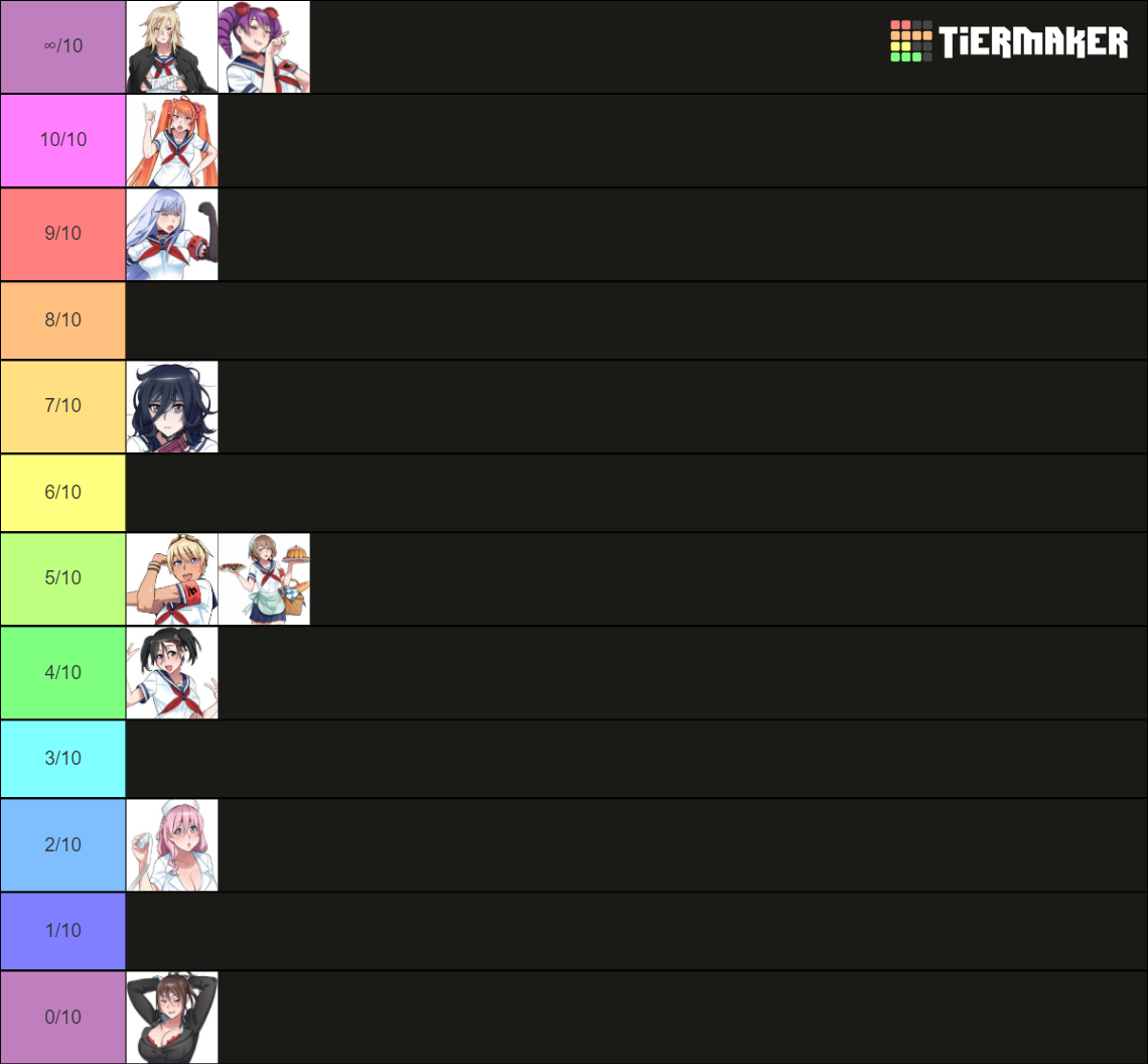 yandere simulator rivals Tier List (Community Rankings) - TierMaker