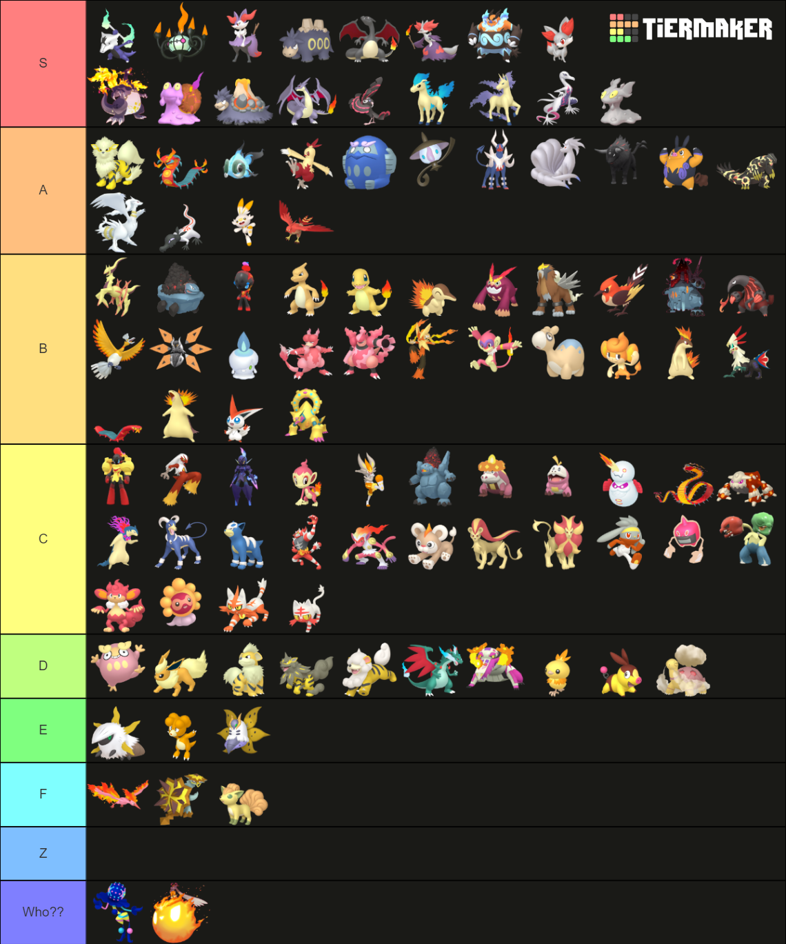 All Shiny Fire Type Pokemon (Gen 1-Gen 9, May 2023) Tier List ...