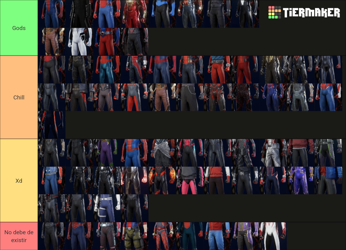 Spiderman 2 suits for Miles and Peter Tier List (Community Rankings ...