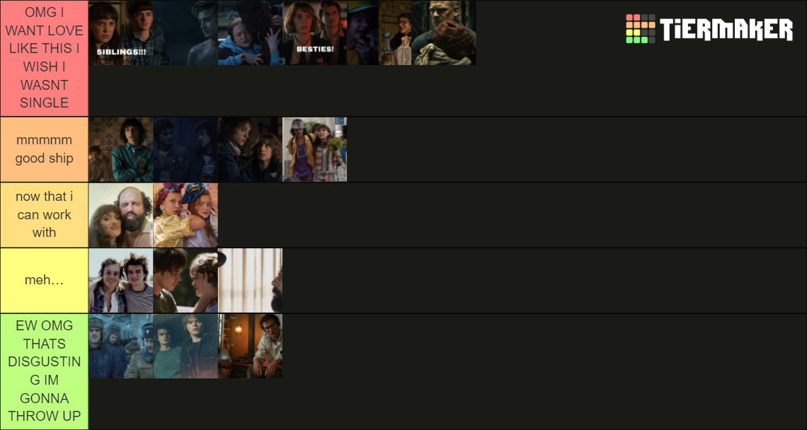 stranger things ships! (s4) Tier List (Community Rankings) - TierMaker