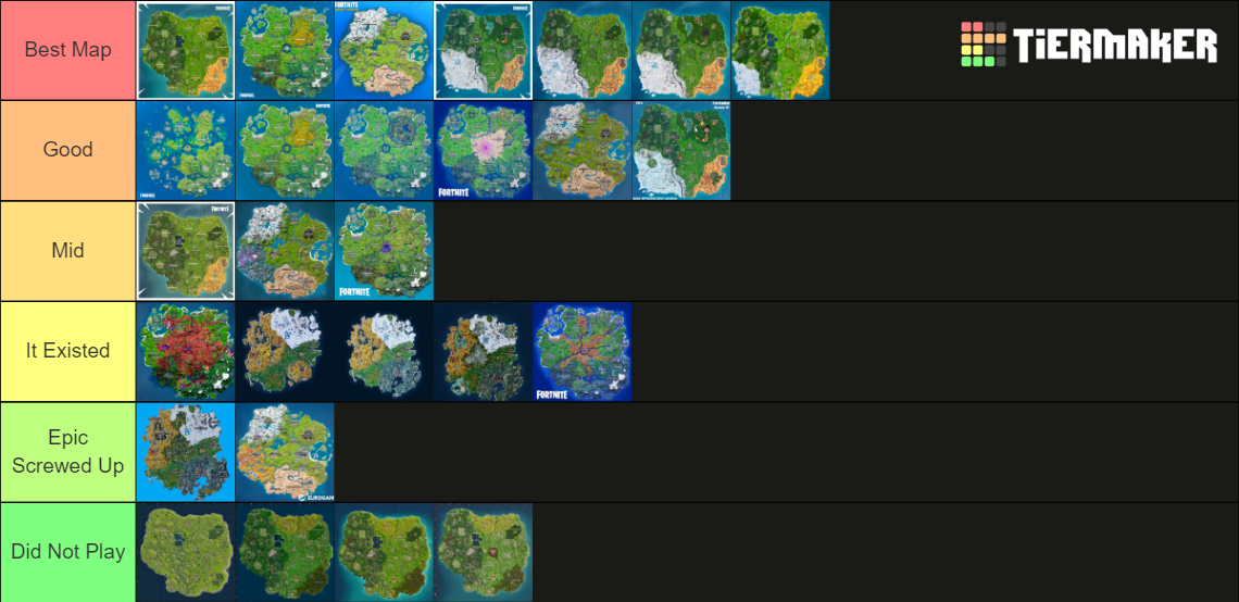 Fortnite Maps C1 S1- O.G Tier List (Community Rankings) - TierMaker