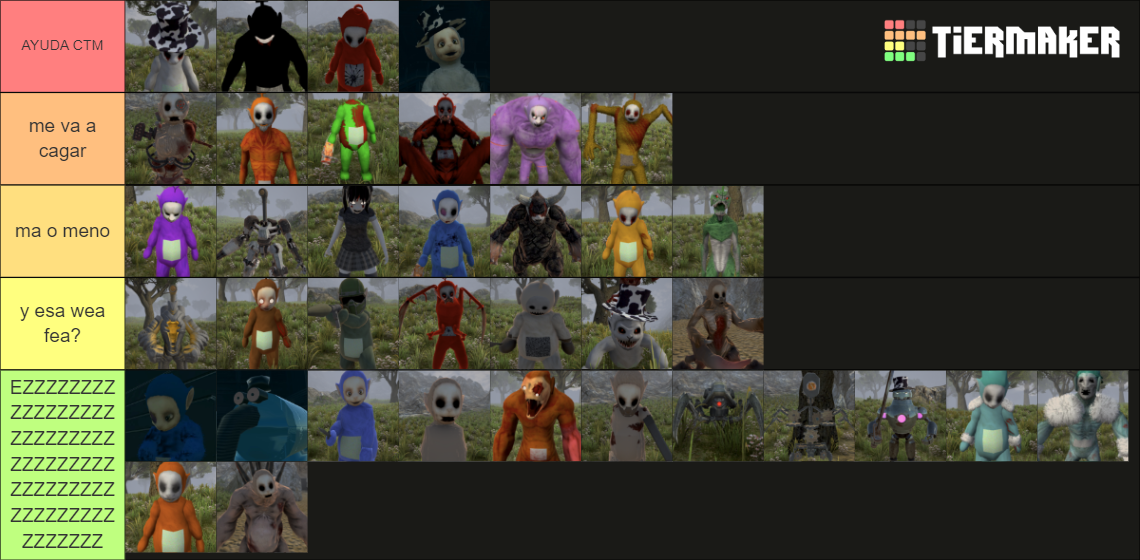 Slendytubbies Tier List (Community Rankings) - TierMaker