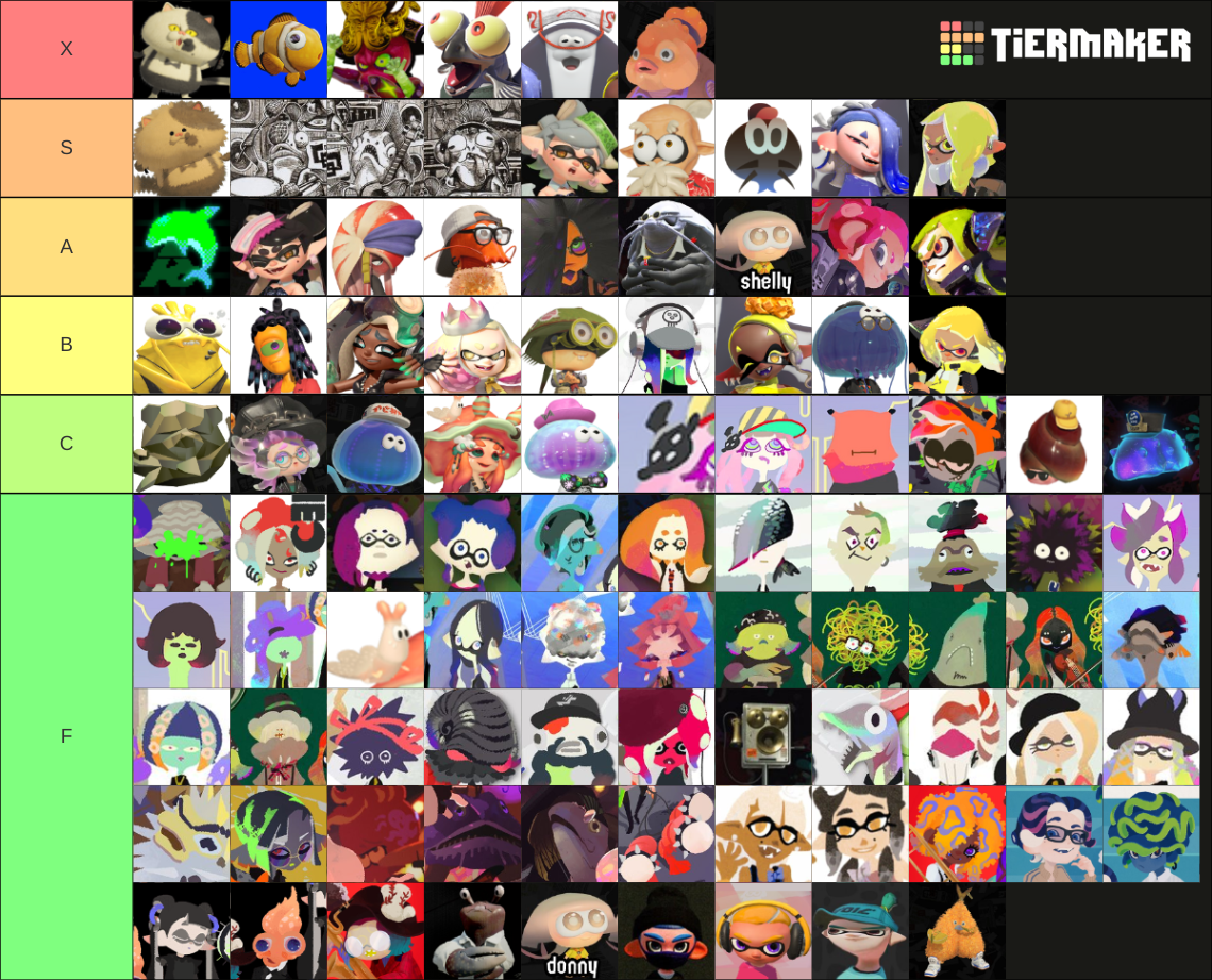 Splatoon Characters Tier List (Community Rankings) - TierMaker