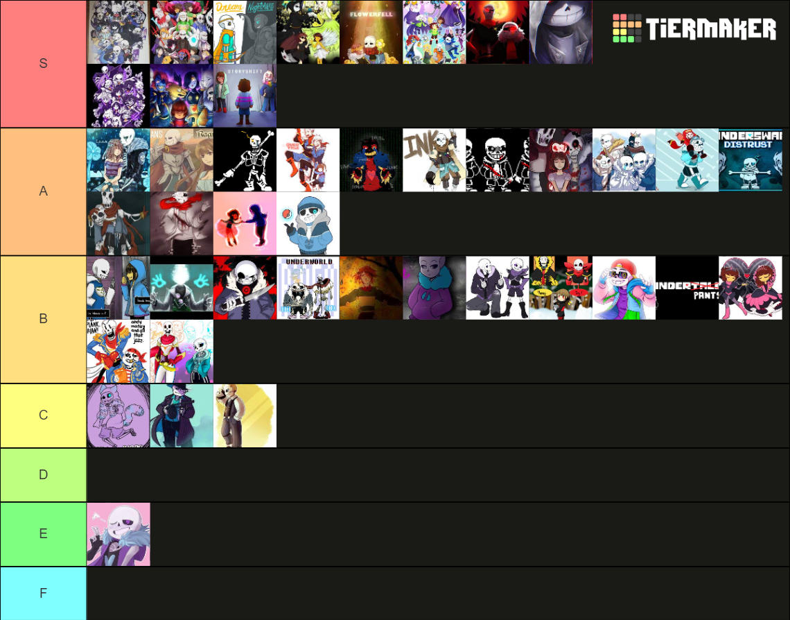 Undertale AUs Tierlist Tier List (Community Rankings) - TierMaker