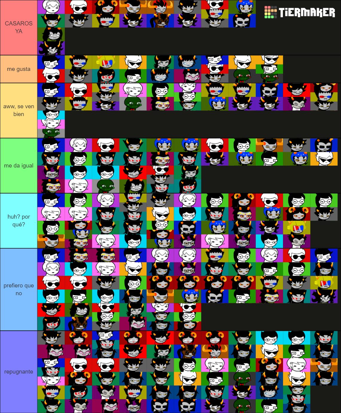 homestuck ships! Tier List (Community Rankings) - TierMaker