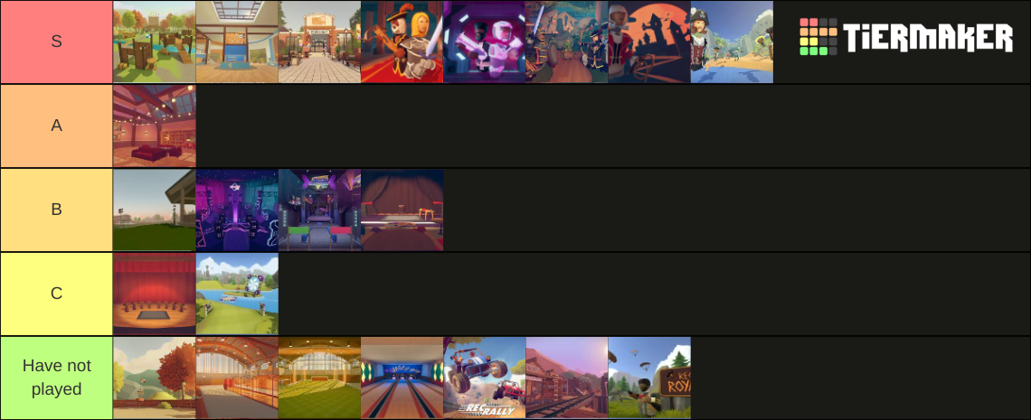 Rec Room Originals (2023) Tier List (Community Rankings) - TierMaker