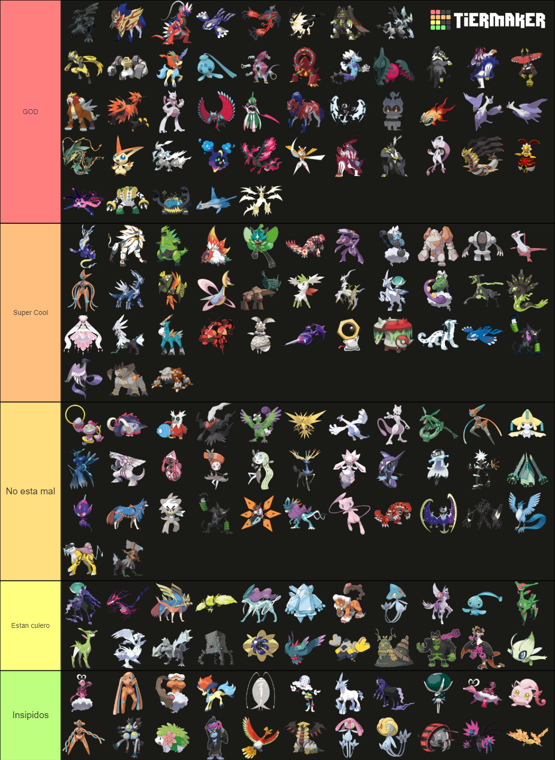 Every Legendary Pokemon tierlist (includes UBs and Paradox) Tier List ...
