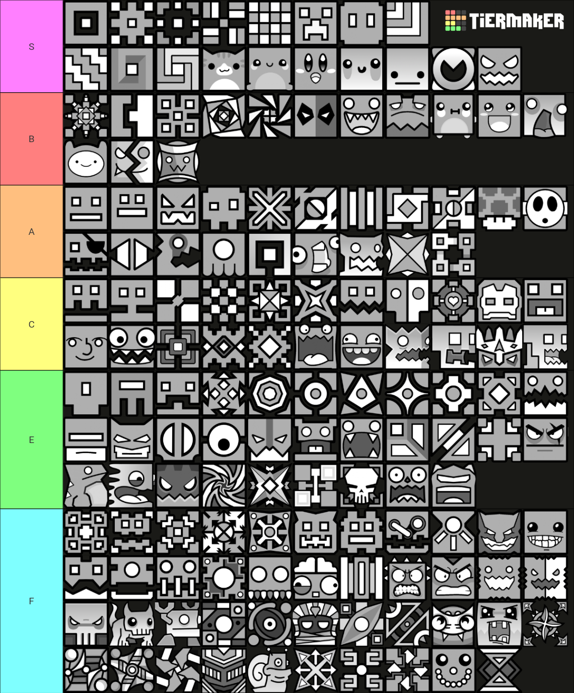Geometry Dash (Cubes) Tier List (Community Rankings) - TierMaker