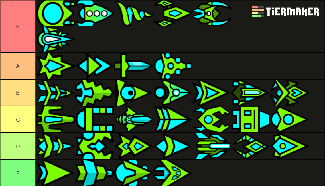 Rank every Geometry Dash 2.1 Wave (now with color!) Tier List ...