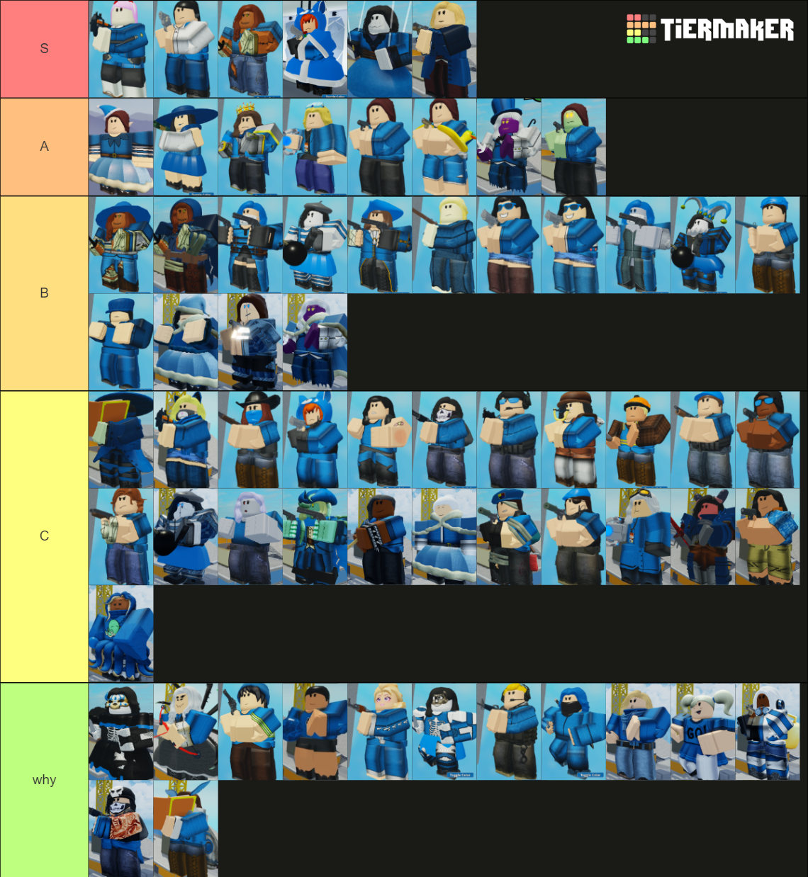 Roblox Arsenal All female Skins Tier List (Community Rankings) - TierMaker