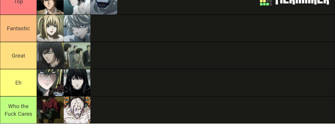 Death Note Characters Tier List (Community Rankings) - TierMaker