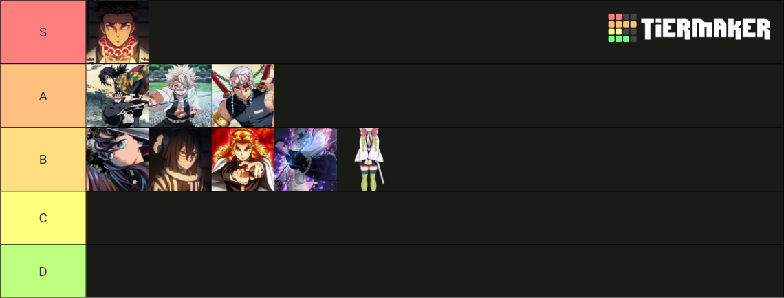Demon slayer Hashira ranking Tier List (Community Rankings) - TierMaker
