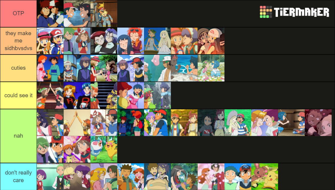 Pokémon Anime Shippings Tier List (Community Rankings) - TierMaker