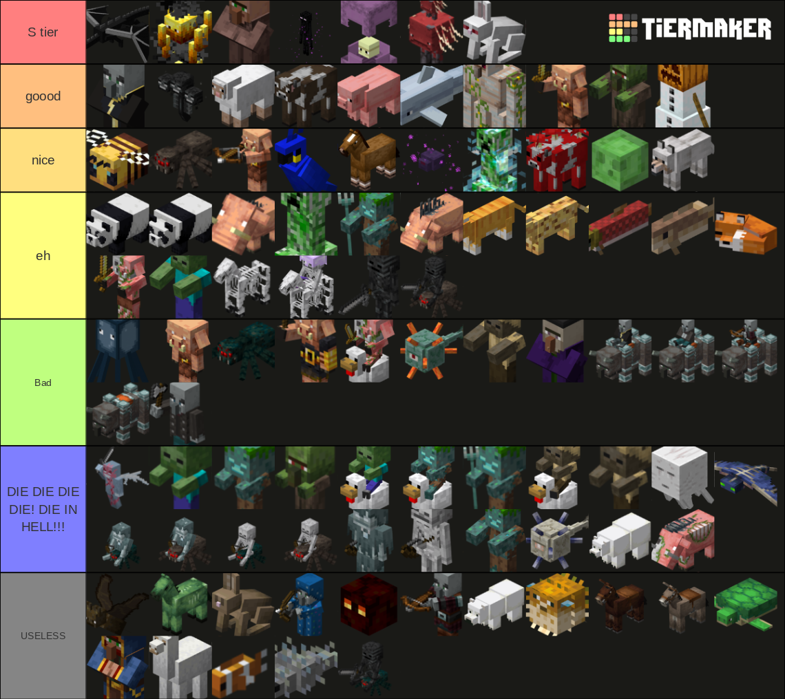 Minecraft Mobs for any use (1.16.5) Tier List (Community Rankings ...