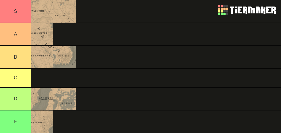 RDR2 Towns Tier List (Community Rankings) - TierMaker