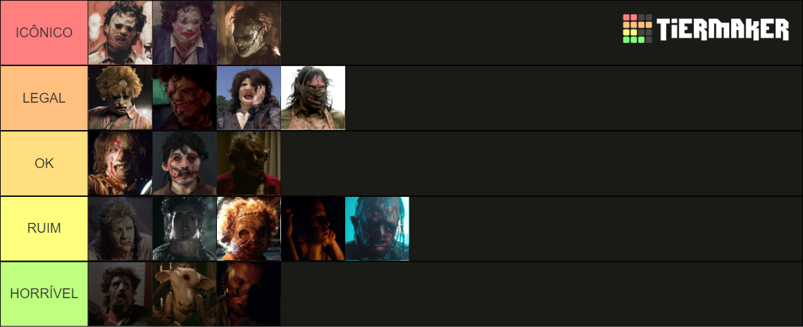 MÁSCARAS DO LEATHERFACE Tier List (Community Rankings) - TierMaker