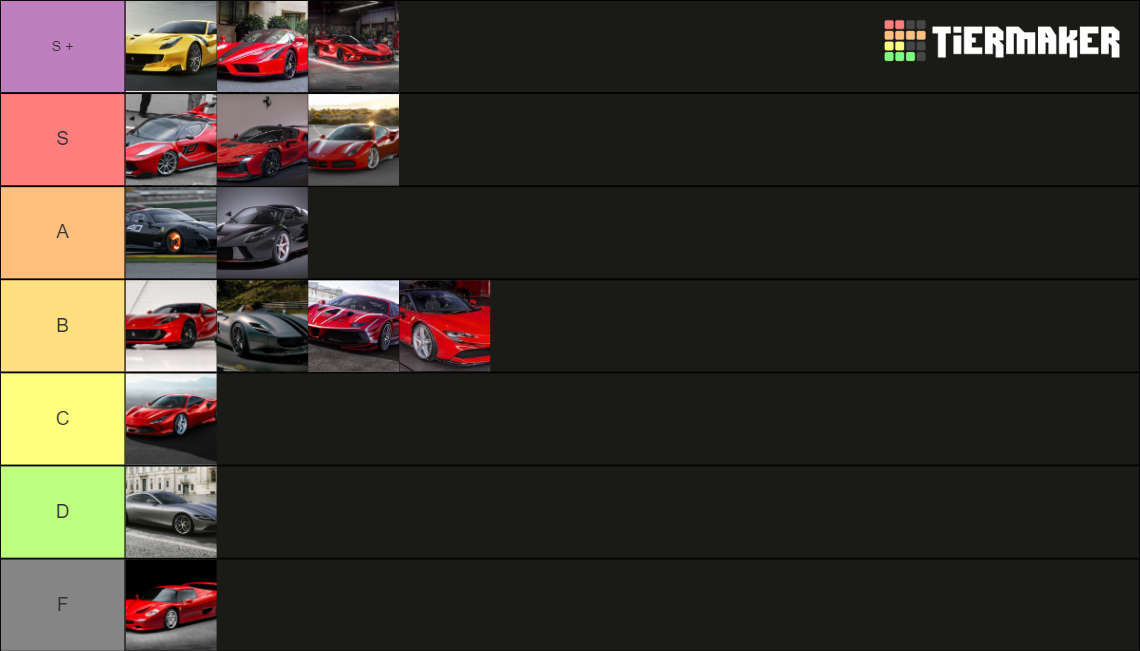 Ferrari Cars Tier List (Community Rankings) - TierMaker