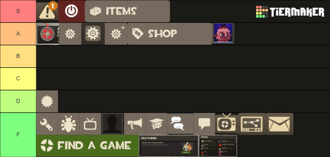 TF2 Main Menu Button Tier List (Community Rankings) - TierMaker