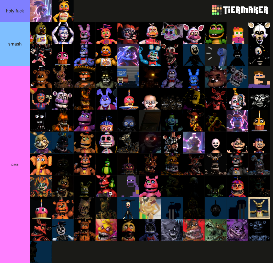 Every FNAF Character Tier List (Community Rankings) - TierMaker
