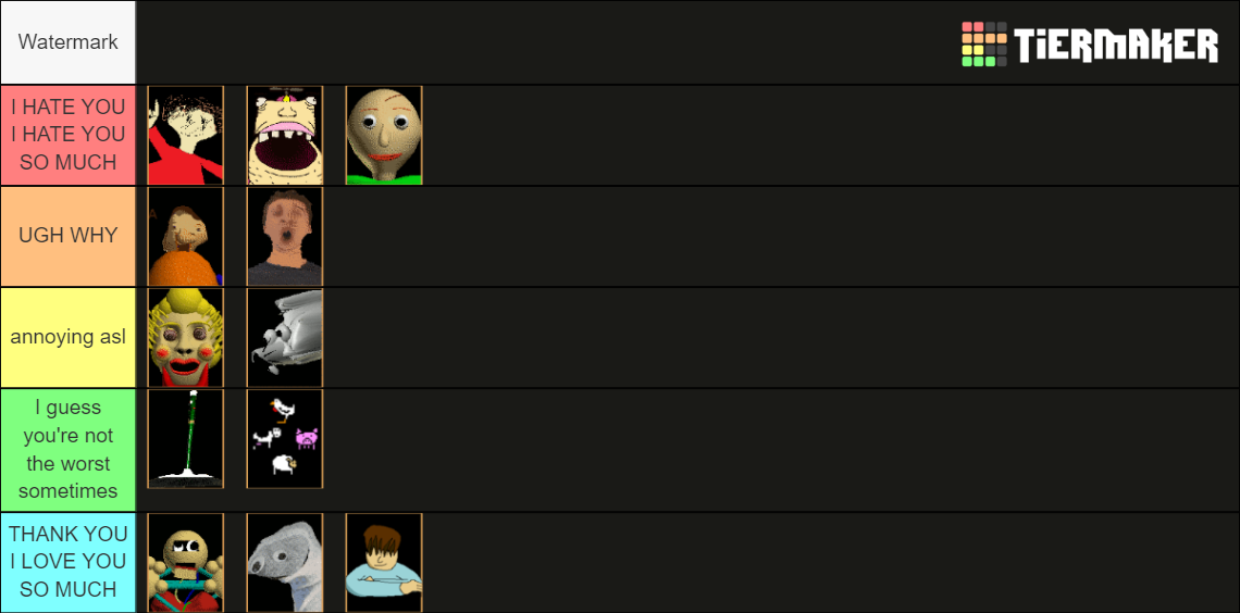 Baldi's characters Tier List (Community Rankings) - TierMaker