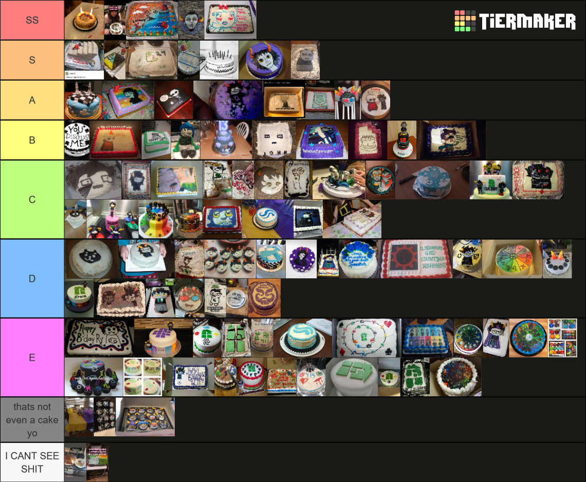 homestuck cake Tier List (Community Rankings) - TierMaker