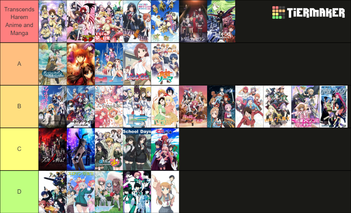 Best Harem Anime and Manga Tier List (Community Rankings) - TierMaker